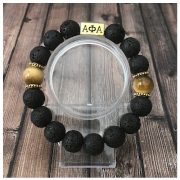 Accessories | Alpha Phi Alpha Lava Gemstone Bracelet | Poshmark